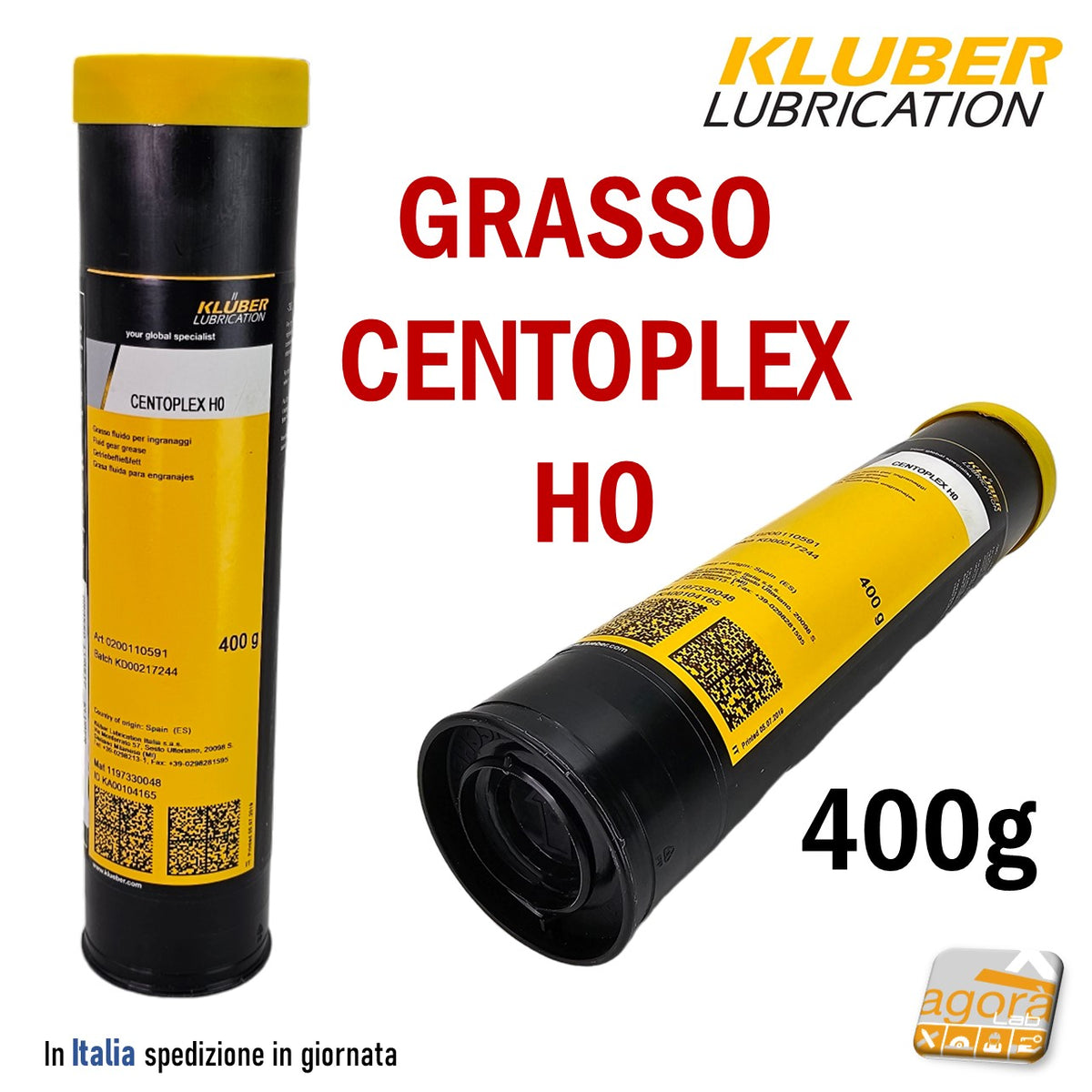KLUBER CENTOPLEX H0 LUBRICANT GREASE art.0200110591 400GR CARTRIDGE ...