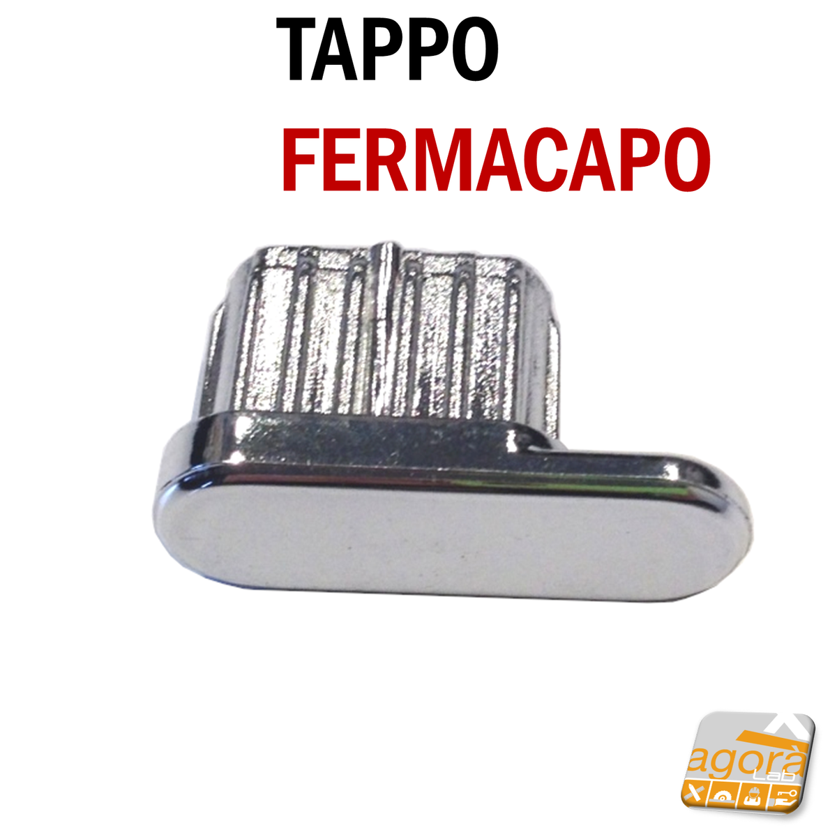 10pz TAPPI TAPPO FERMACAPO ABS CROMATO X TUBO OVALE 30x15mm X GANCIO N ...